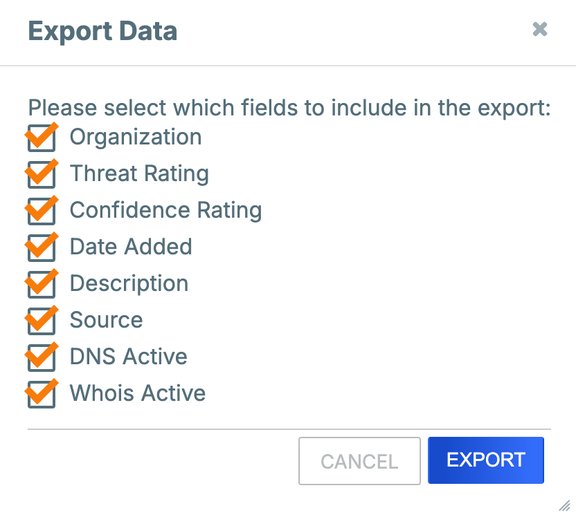 Exporting Indicators